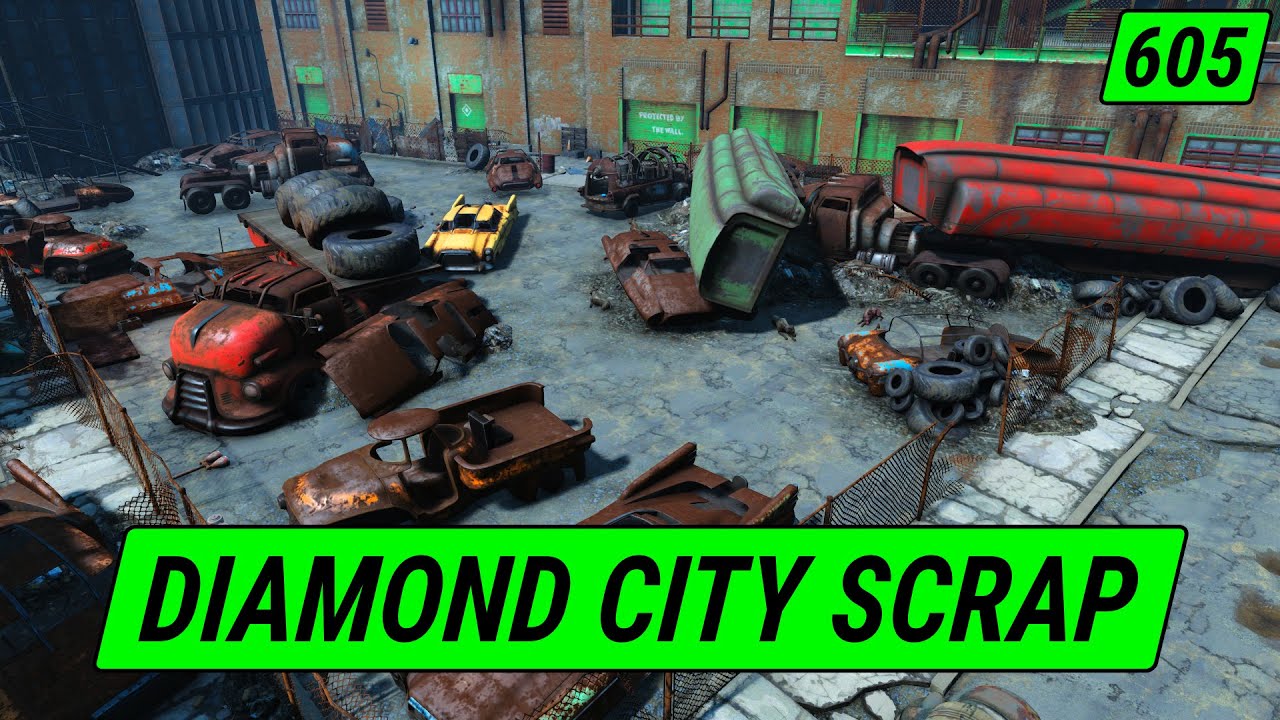 Diamond City Scrapyard | Fallout 4 Unmarked | Ep. 605 - YouTube