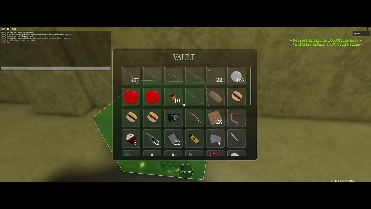da backrooms inventory after data reroll/rollback - YouTube
