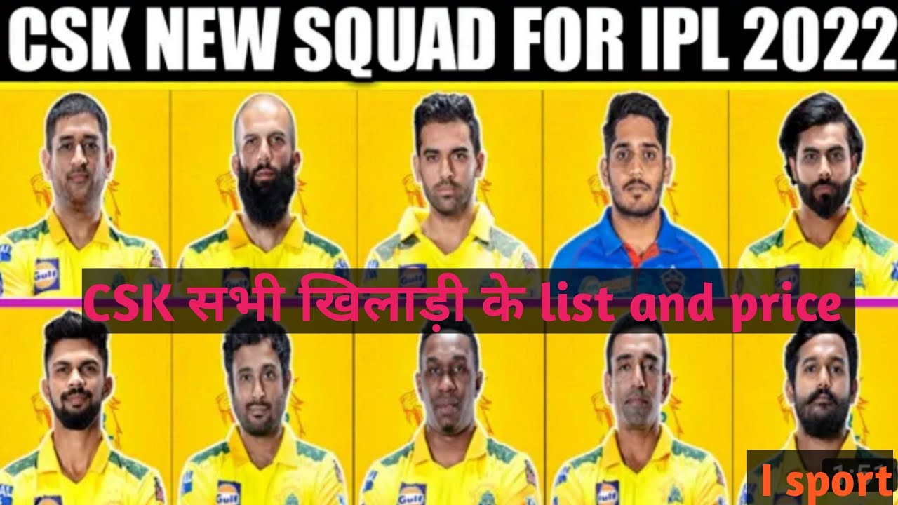 Chennai super king all player list 2022! Tata ipl 2022 csk final squad ...