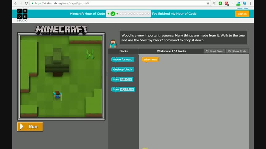 Minecraft Hour of Code - Level 2 - YouTube