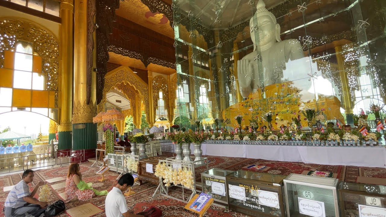 A Great Hilltop White Marble Buddha Pagoda in Myanmar 🇲🇲 Kyauk Taw Gyi ...