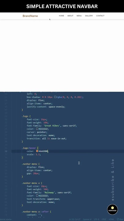How to make a attractive navbar Using HTML and CSS | #shorts #viral #html #css #navbar - YouTube