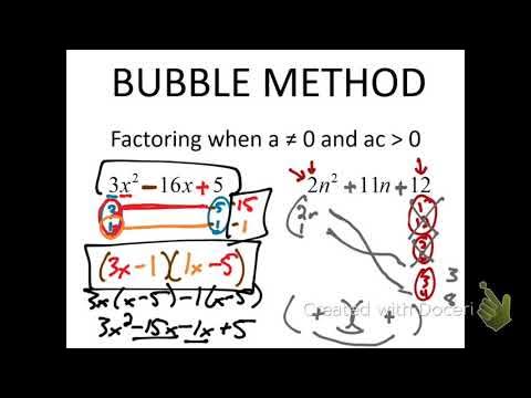 Factoring Using the Bubble Method (a greater than 1) - YouTube