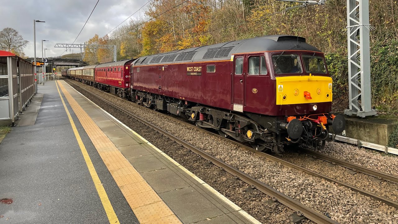 Class 47’s 47812/47804 WCR depart Apperley Bridge 25/11/2022 - YouTube
