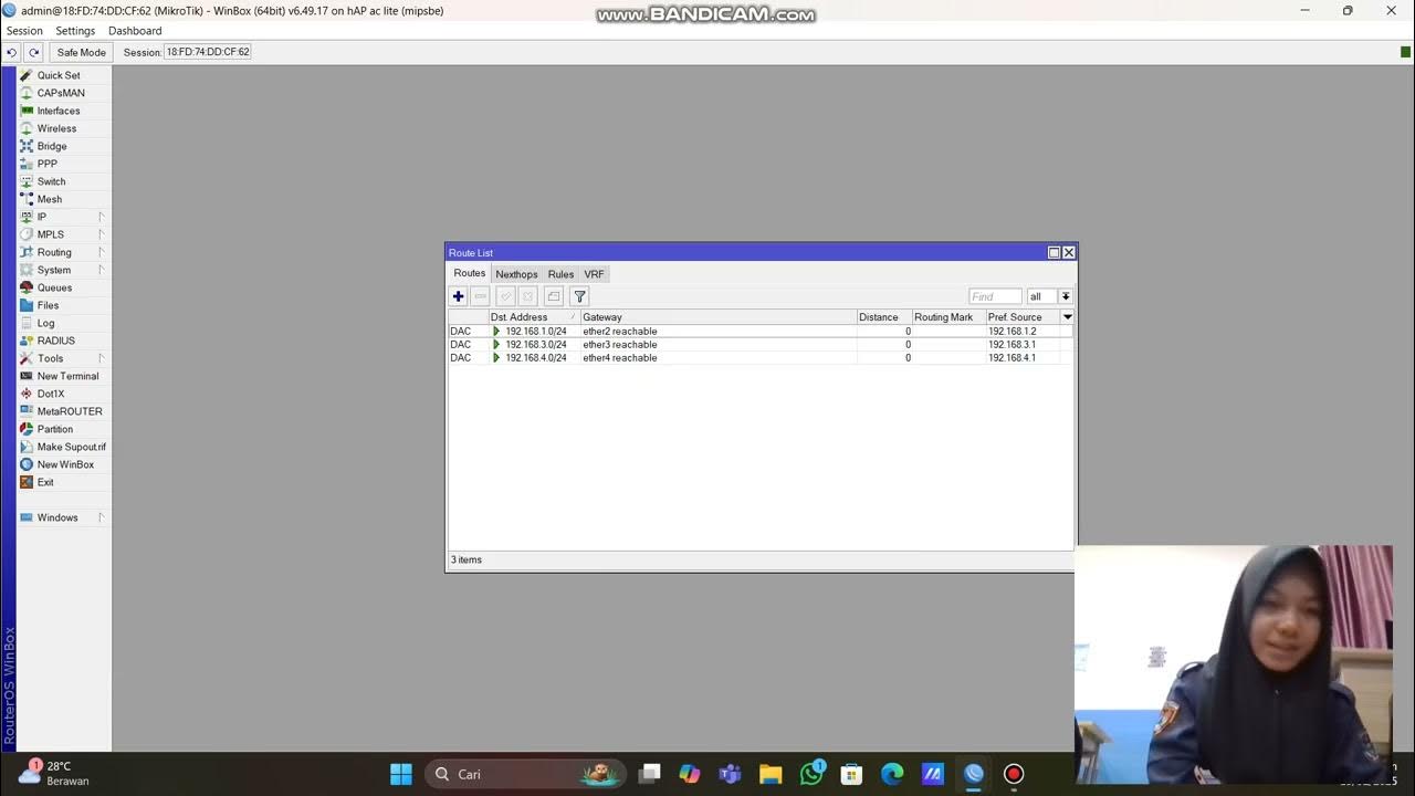 tutorial cara konfigurasi routing dinamis, di router ke 2 (OSPF) - YouTube