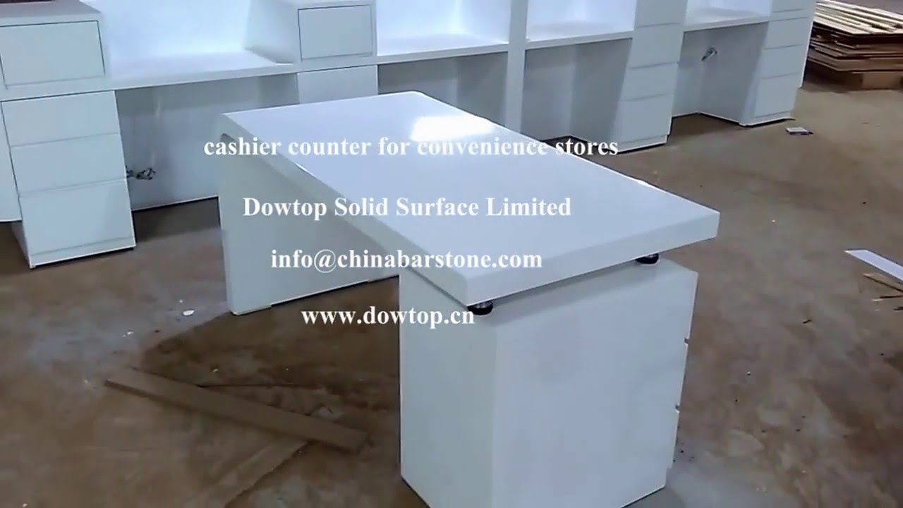 Modern shop design cashier desk with office desk - YouTube