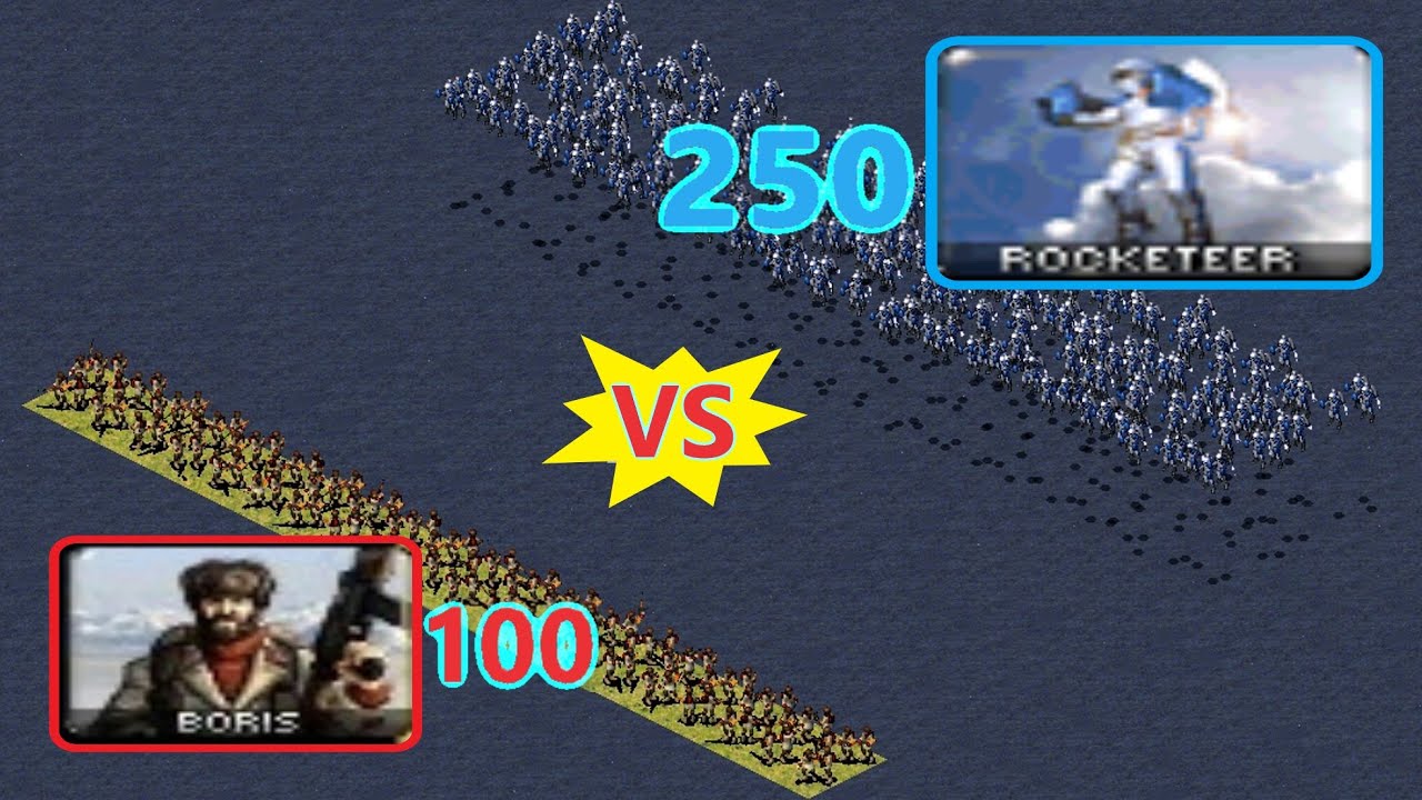 Boris vs Rocketeers - Same Cost - Red Alert 2 - YouTube