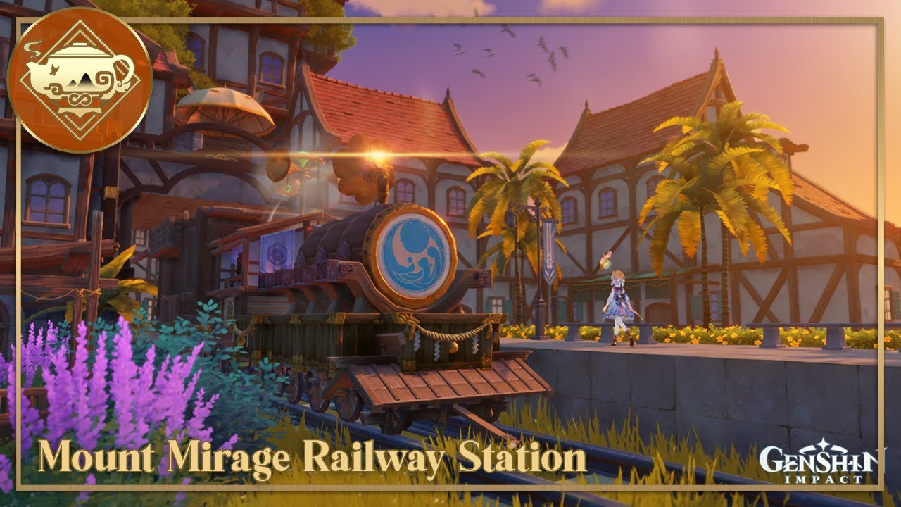 🚂⛰️ Mount Mirage Railway Station | Serenitea Pot | Genshin Impact | 原神 ...