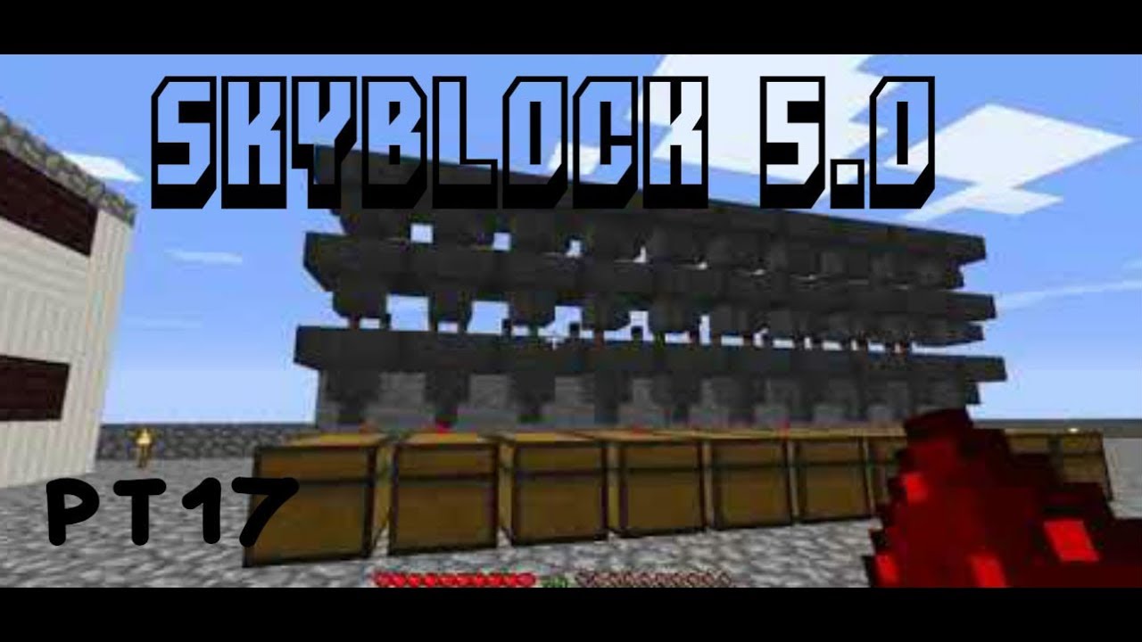 Minecraft Sky Block (17) - Building my item sorter. - YouTube