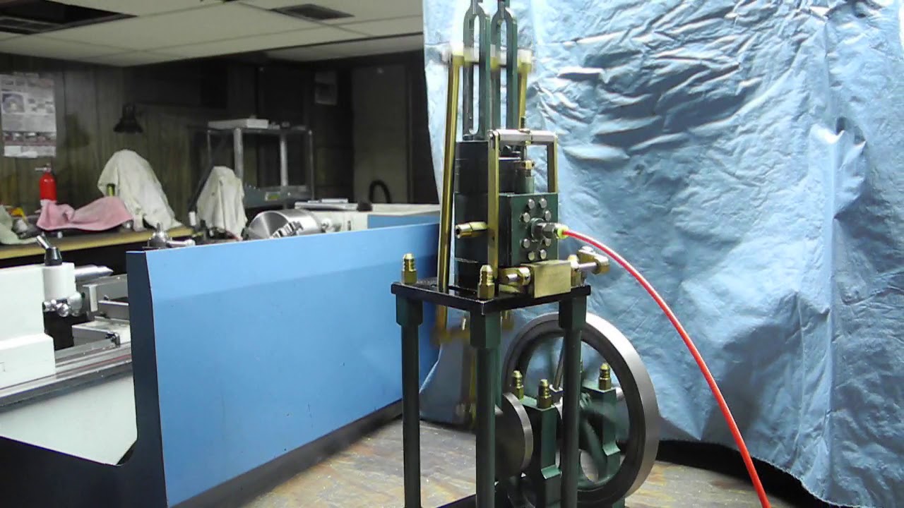 Coombes model steam engine running on compressed air - YouTube