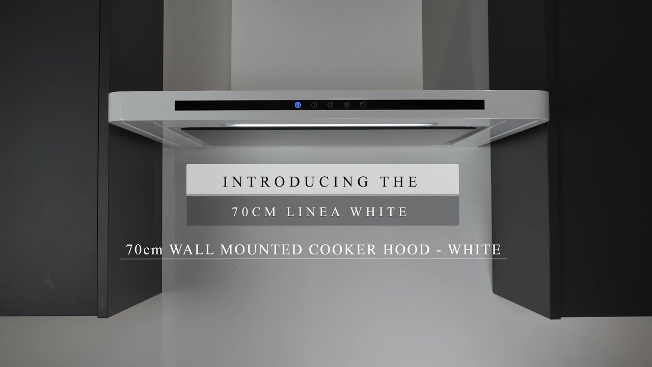 70cm Linea Slimline Cooker Hood in White - YouTube
