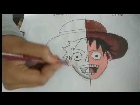 Colors vs shading Luffy drawing - YouTube