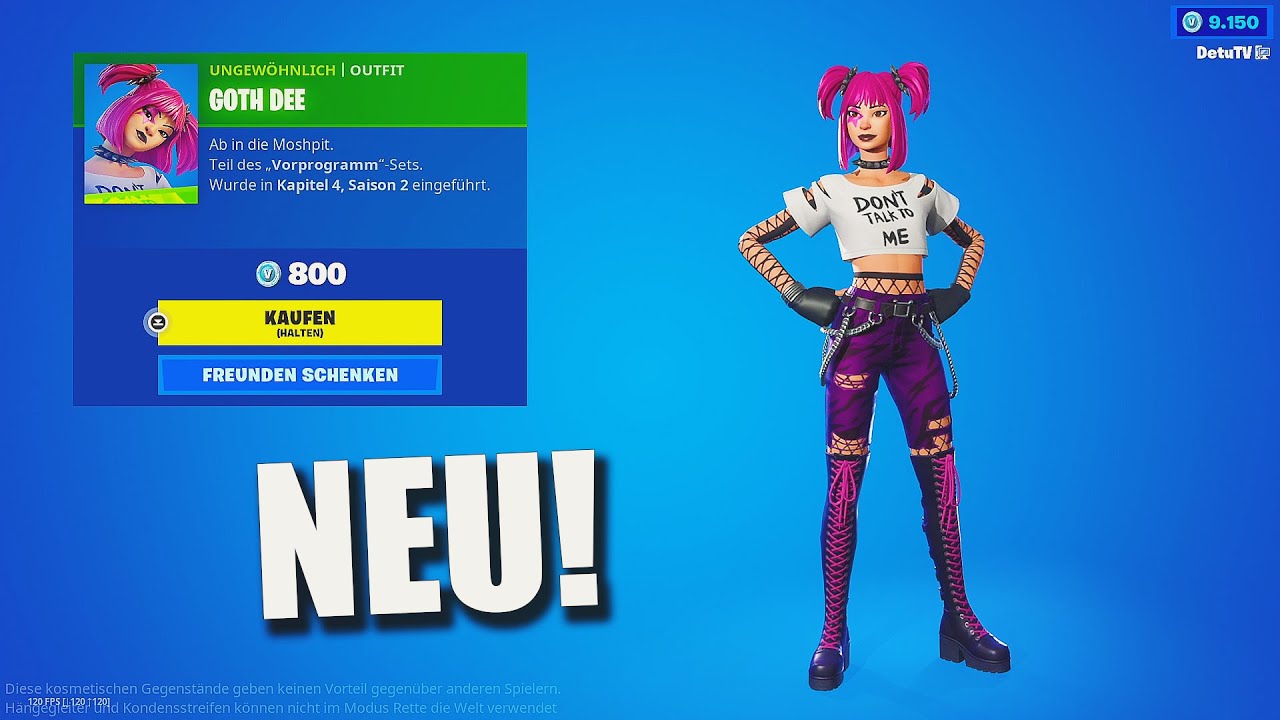 Neuer GOTH DEE Skin! (Fortnite Item Shop 4.4.2023) - YouTube