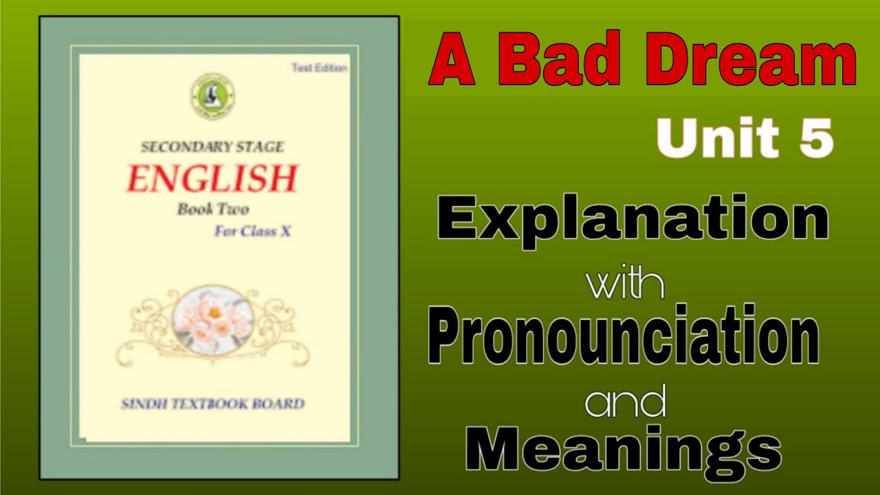 @A2Zlearningg A Bad Dream | Unit 5 | X English | STBB | Class X English ...