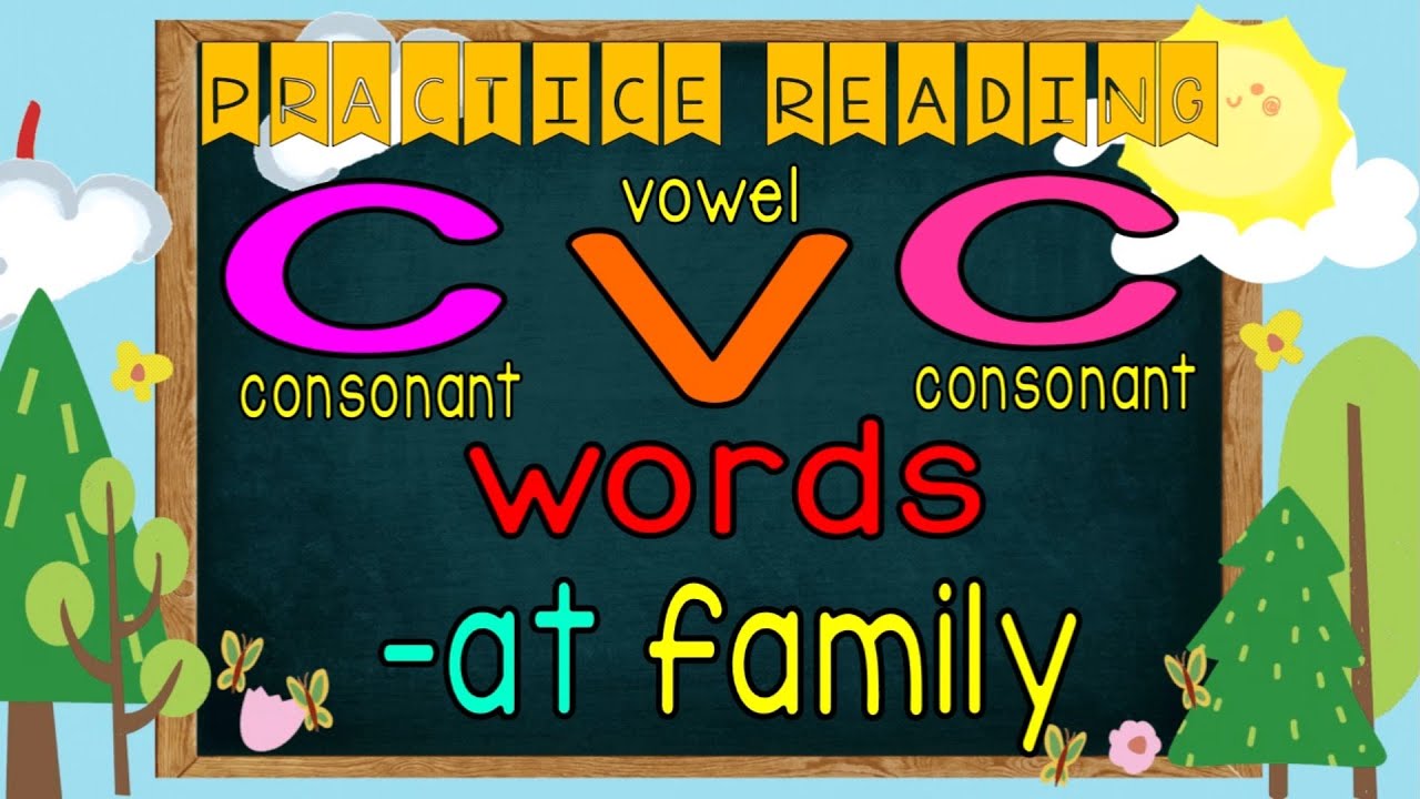 Practice Reading CVC WORDS: -AT FAMILY - YouTube