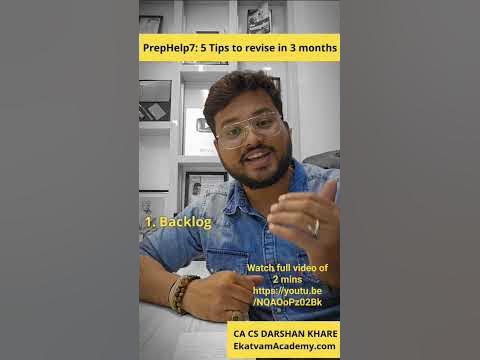 📚 PrepHelp 07: How To Revise CA Syllabus In Just 3 Months ?🚀| 5 Tips By CA Darshan Khare Sir 📝 ...