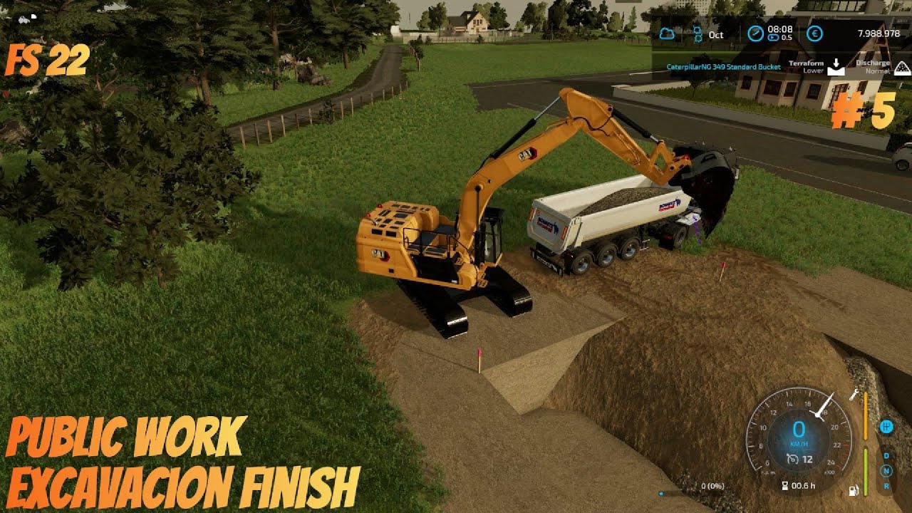 Excavation Work Finish 🚧 PublicWork 🚧Farming Simulator 2022 Part 3 ...