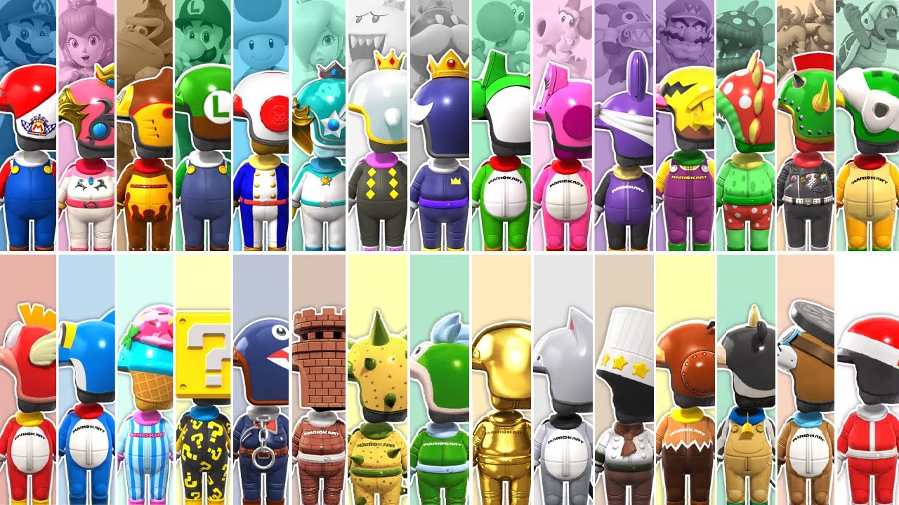 Mario Kart Tour - All 65 Mii Racing Suits - YouTube