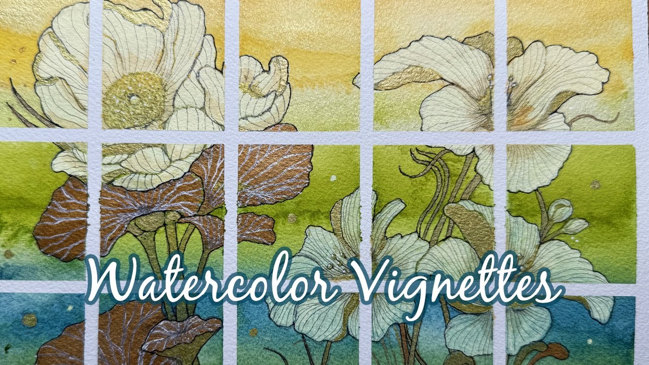 Watercolor Painting Vignettes With Stunning Zentangle Art Flowers ...