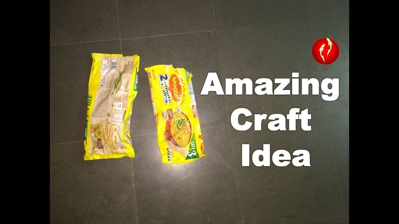 DIY Home Decorating Idea | Best out of Waste Empty Maggie Packets Craft ...