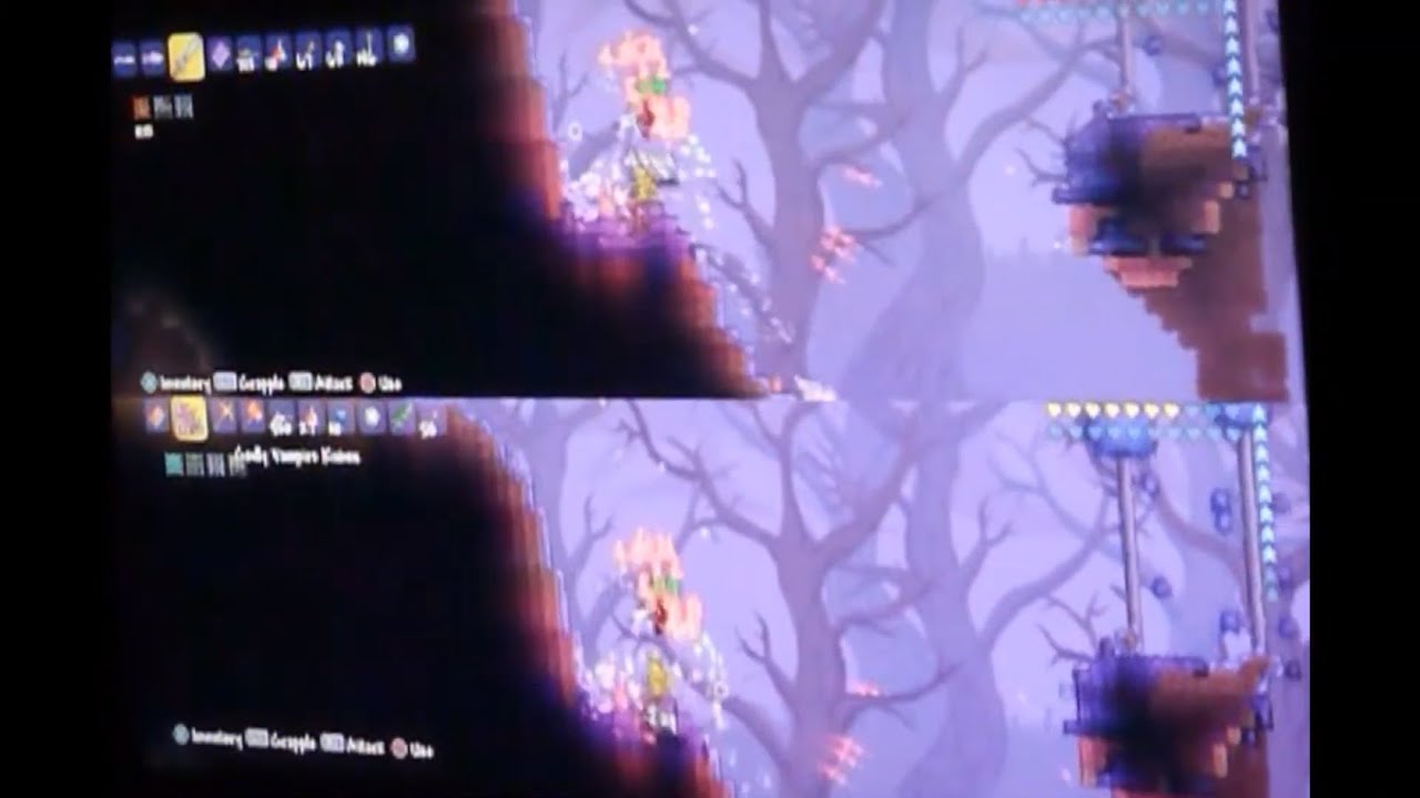 Let's Play Terraria (PS3) Part 53 - Split-screen Action between the ...