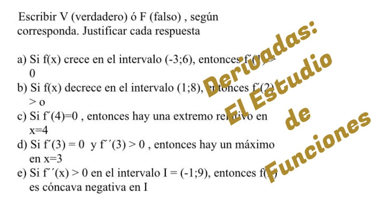 Verdadero Falso con Estudio de Funciones - YouTube