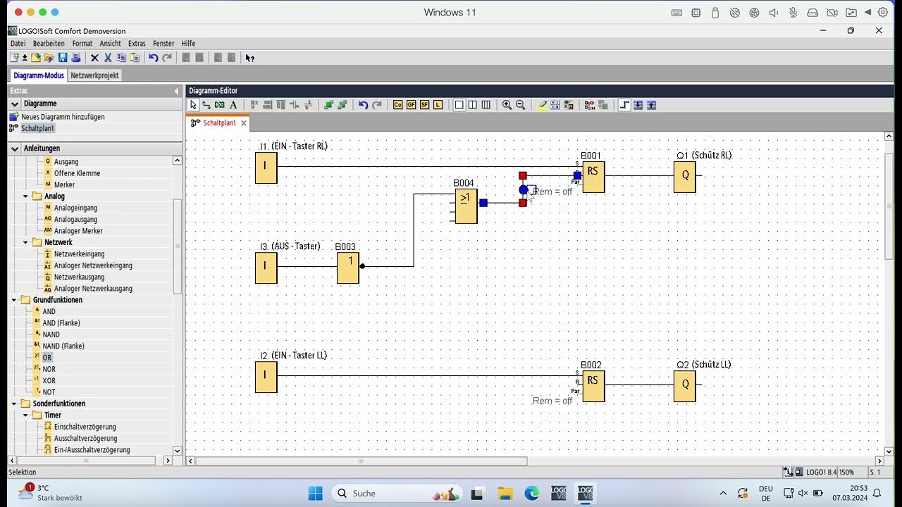 Wendeschützschaltung mit direkter Umschaltung mithilfe der Siemens Logo ...