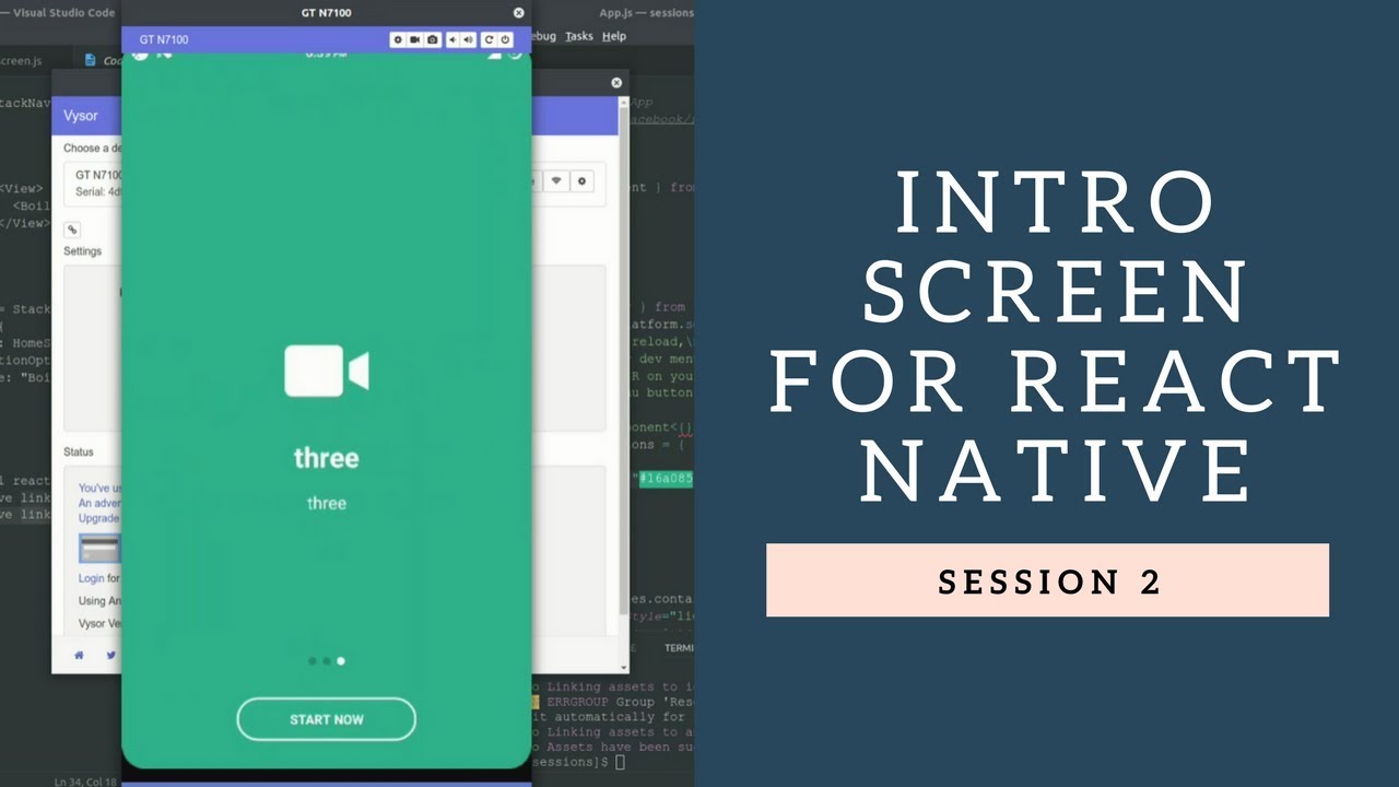 How To React Native Building Intro Welcome Ie Walkthrough Screen Youtube