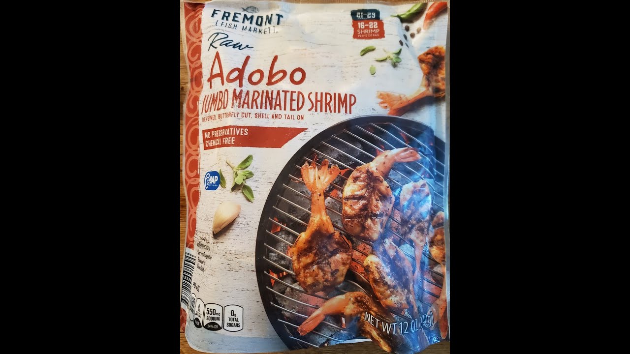 Fremont Fish Market Raw Adobo Jumbo Marinated Shrimp Review - YouTube