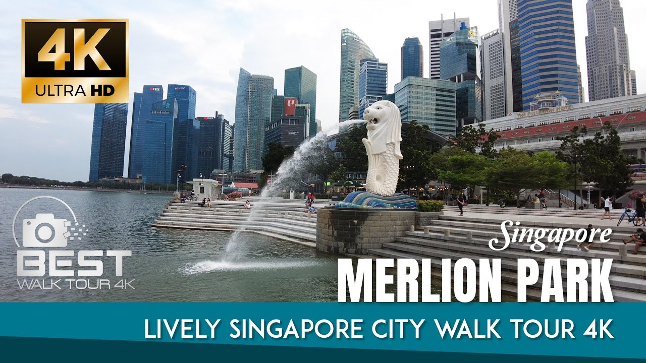 Merlion Park Walk Tour 4K :: Singapore Best Walk Tour 4k Videos - YouTube