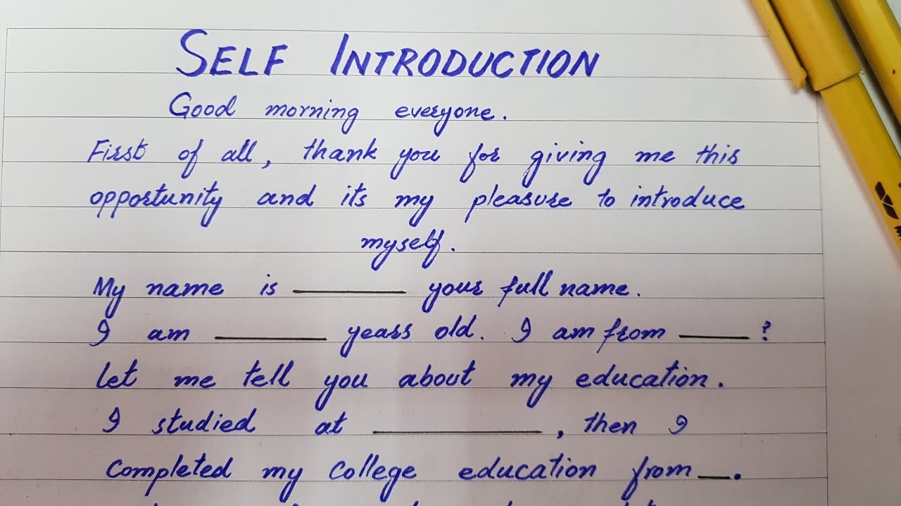 How to introduce yourself in college/school || Self introduction ...