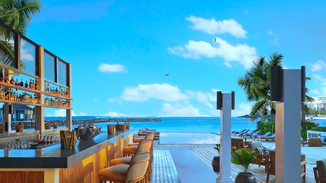 Tropical Beach Bar Ambience - Seaside Cafe Ambience with Jazz Music ...