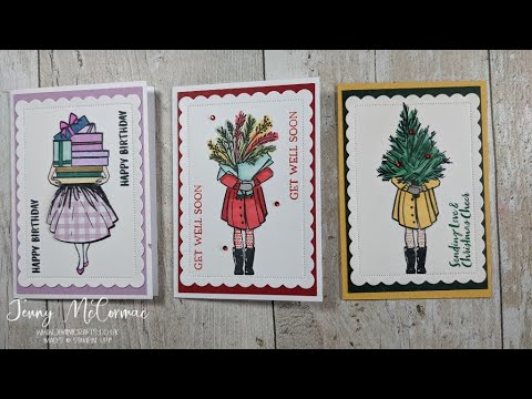 Mix and Match card design, using the Delivering Cheer stamp set from ...