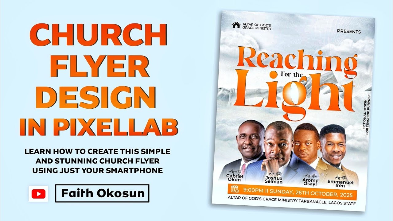 CHURCH FLYER DESIGN TUTORIAL ll Step by step tutorial on how to design ...