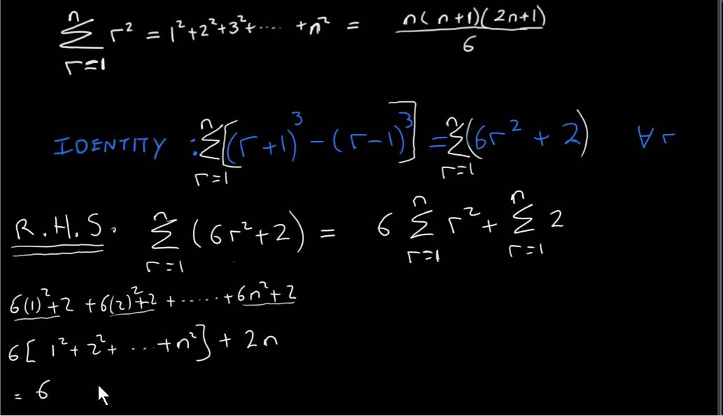 Telescoping series - Sum of the squares of the first n natural numbers ...