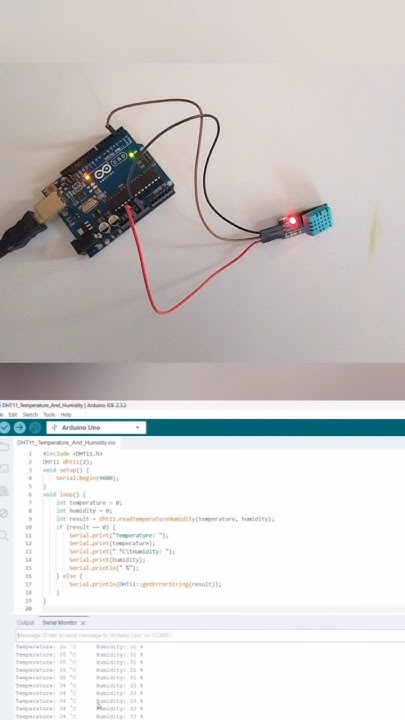 Working of DHT 11 temperature sensor using Arduino | #projisystems | # ...