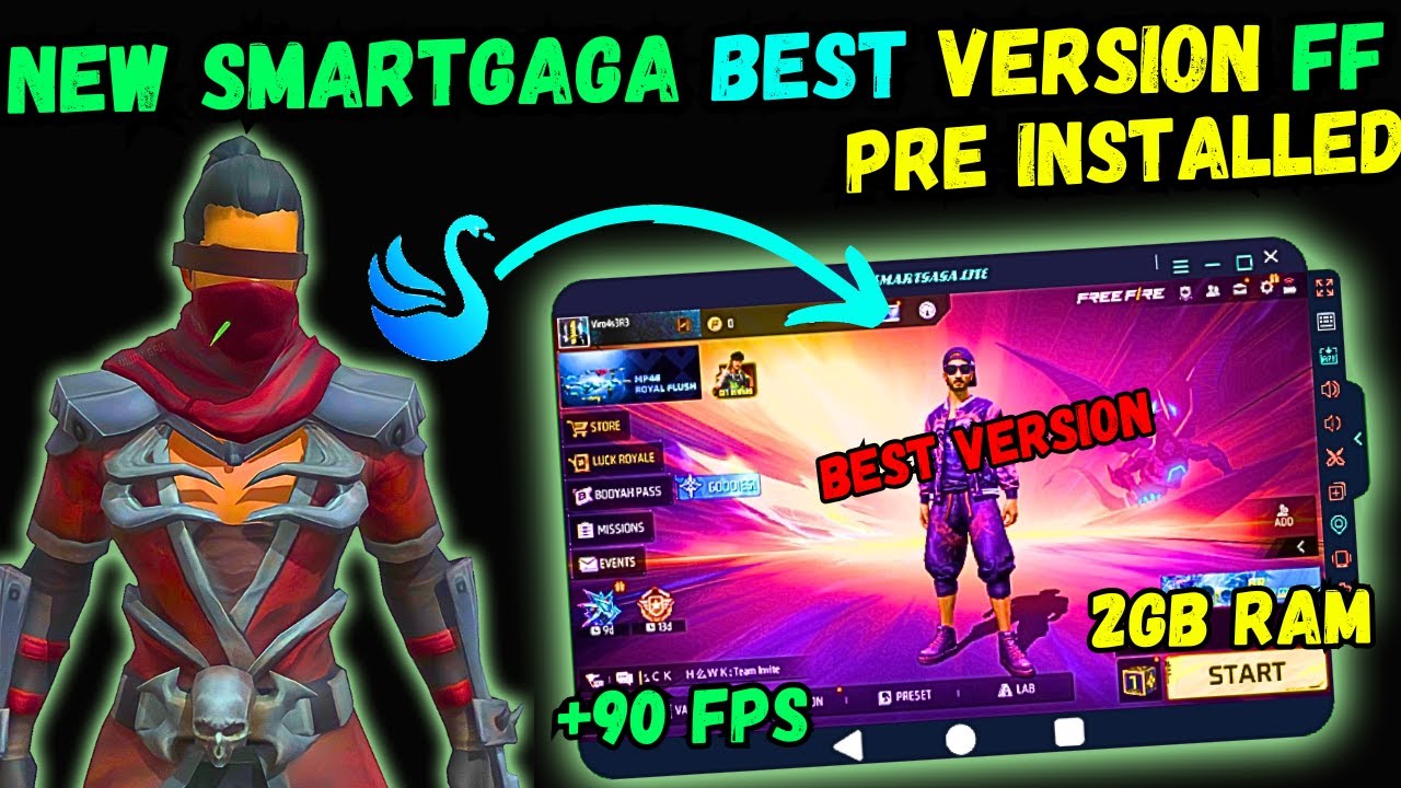(New) Smartgaga Lite | ff ob44 pre-installed | Best emulator for low end pc | 2 core cpu |2gb ...