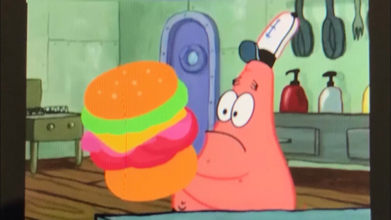 Patrick has krabby patty yum yum yum 😋 - YouTube