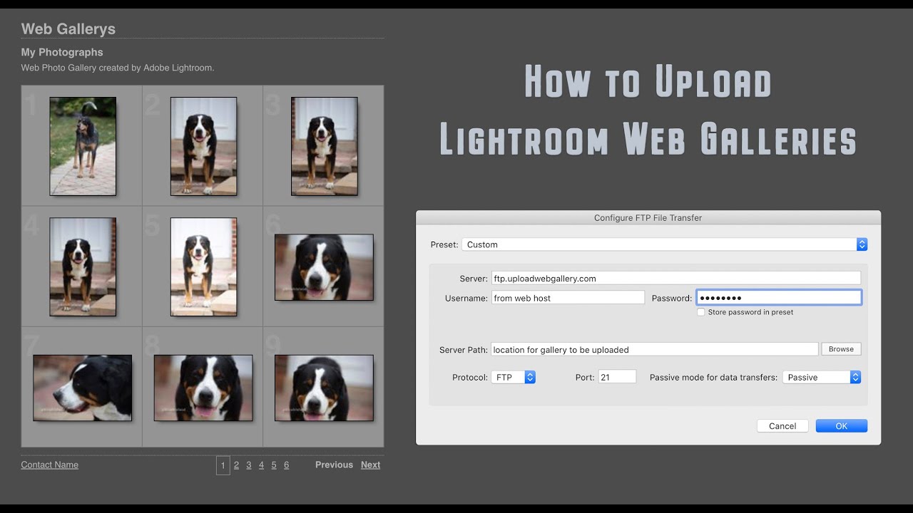 HOW TO UPLOAD A LIGHTROOM WEB GALLERY - YouTube