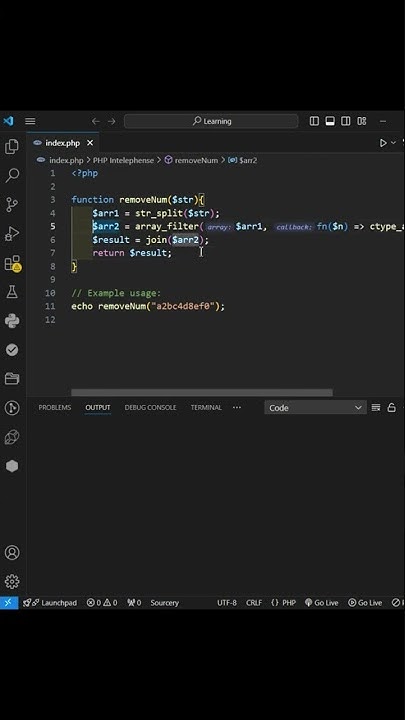 PHP function to removes all numeric characters from a given string #programming #coding #shorts ...