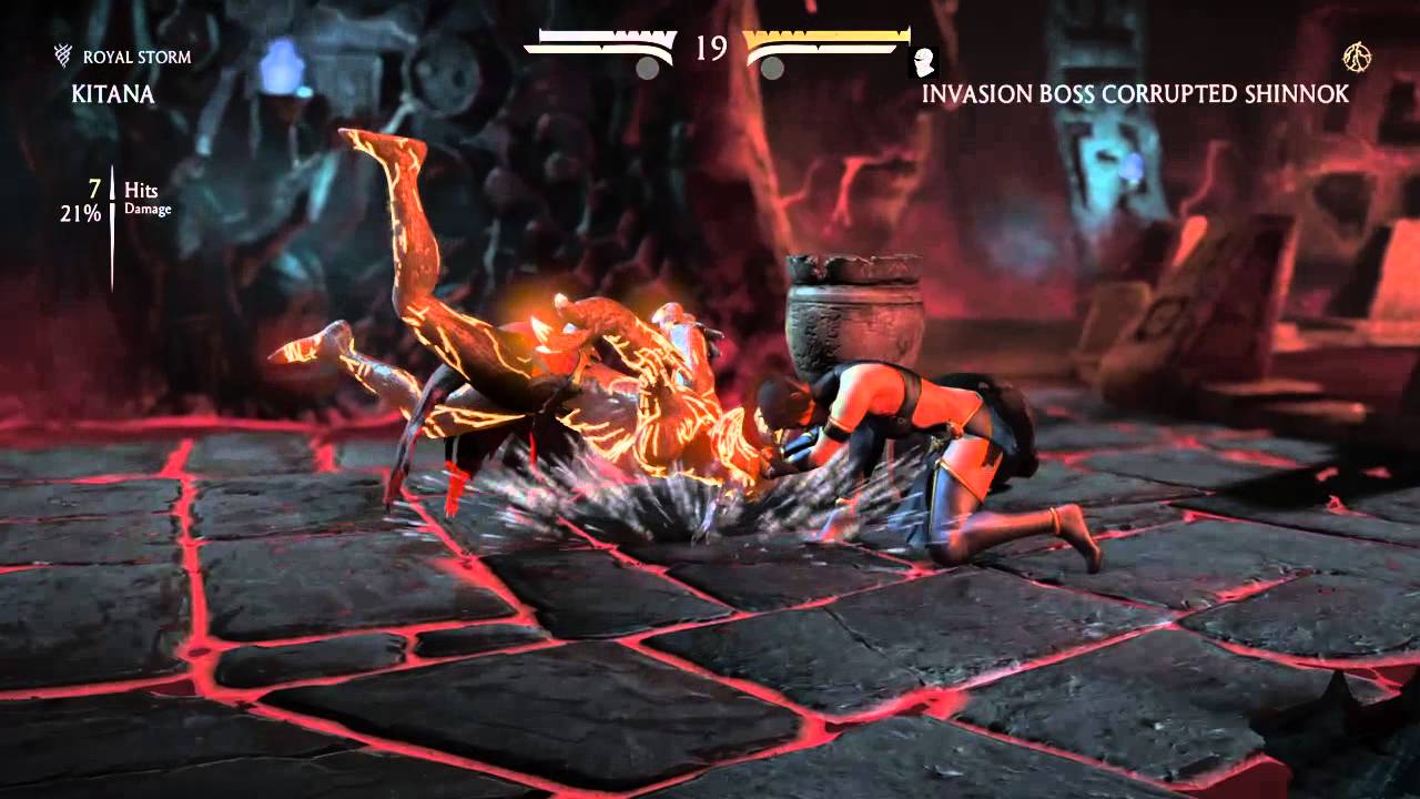 Mortal Kombat X Invasion Boss Corrupted Shinnok Vs Tournament Kitana ...
