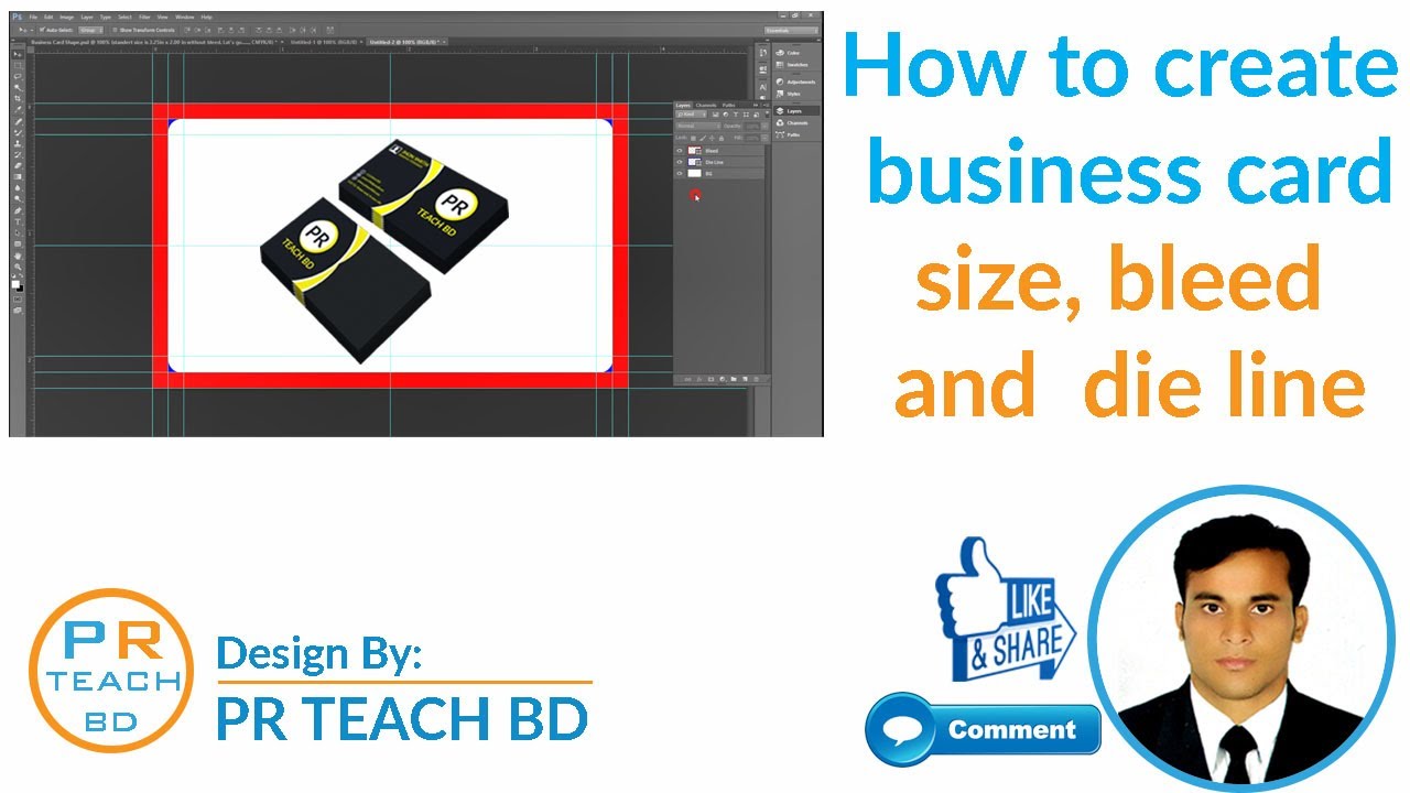 How To Create Business Card Size Bleed And Die Line Bangla Tutorial How To Create Business Card Size Bleed And Die Line Bangla Tutorial