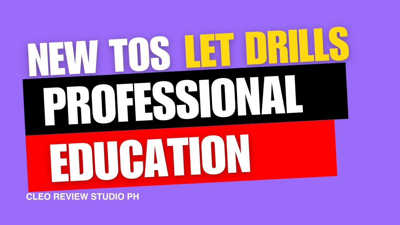PROFESSIONAL EDUCATION Drills only LET QUESTIONS INDEPENDENT REVIEW NEW ...