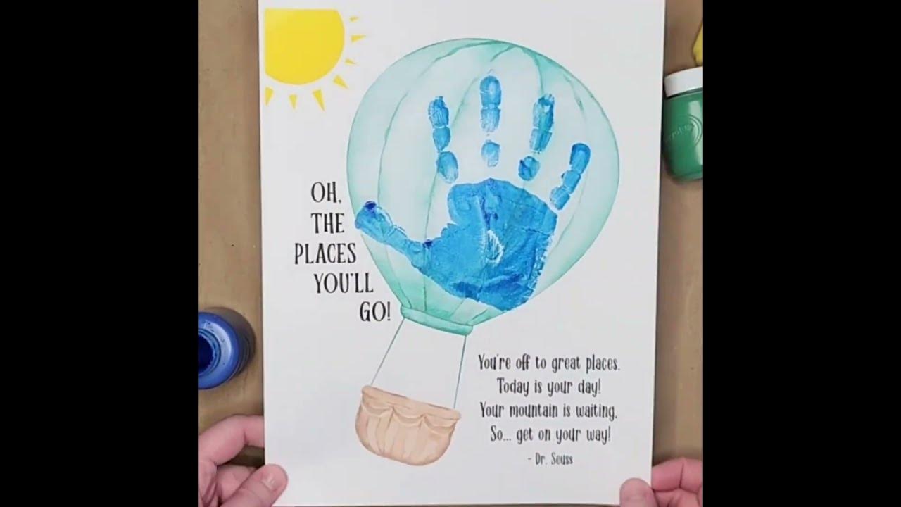 Oh the places you'll go Handprint Craft, Dr Seuss crafts for school # ...