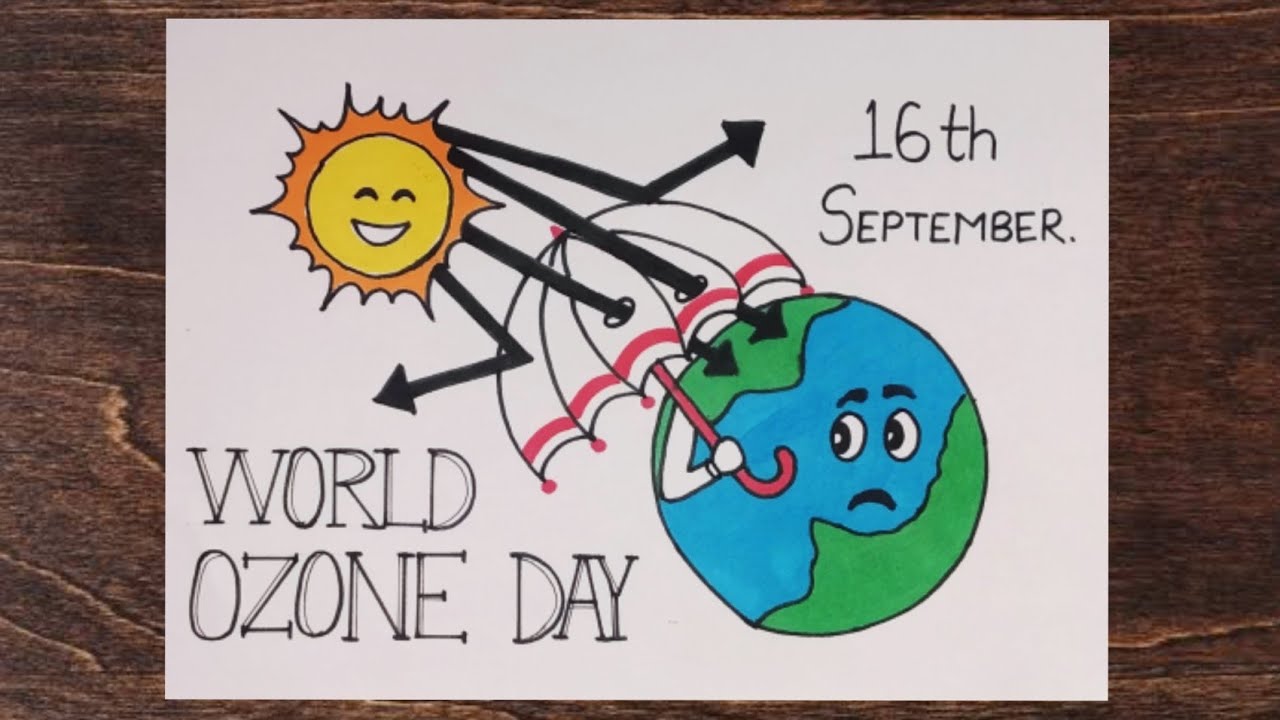 World ozone day drawing | ozone day poster | easy drawing l for kids ...