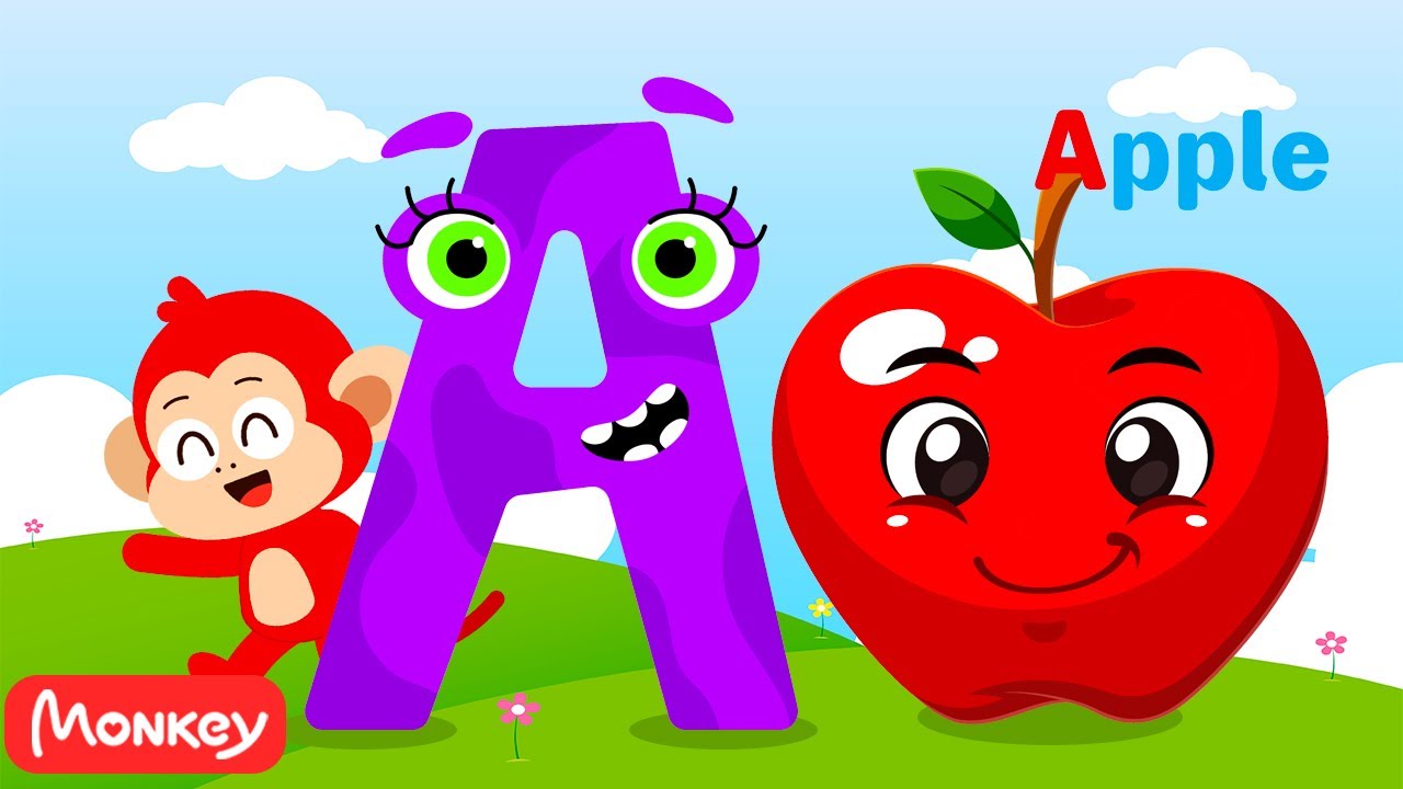 ABC Song 🍏🍎 ABC Phonics Song ⭐🌈 A for Apple | Monkey Junior Nursery ...