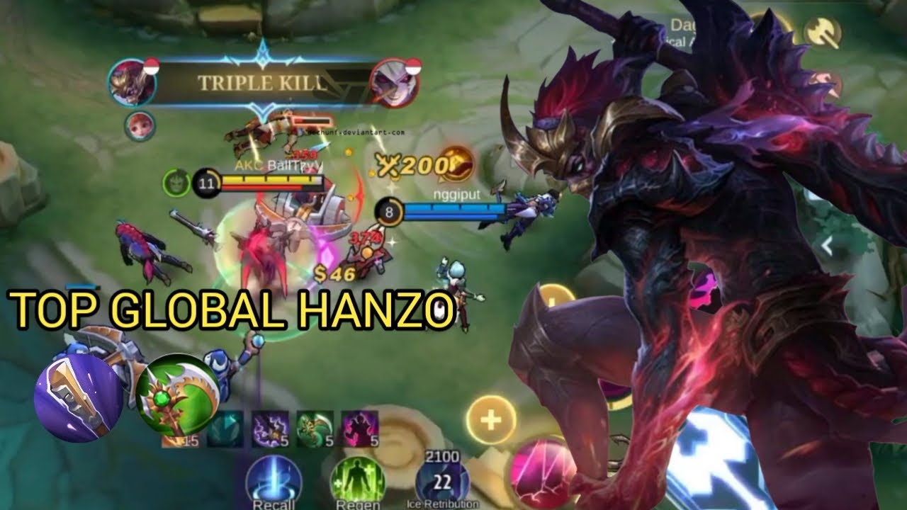 HANZO GAMEPLAY HANZO SOLO RANKED| ITEM HANZOTERSAKITI 2023 - YouTube