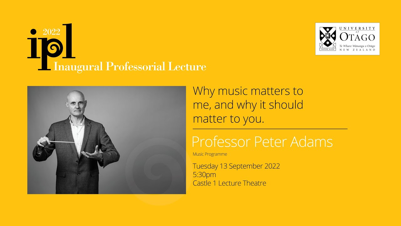 Inaugural Professorial Lecture | Professor Peter Adams - YouTube
