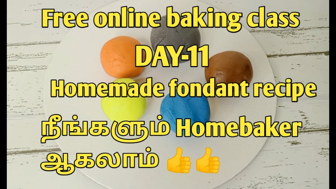 Free online baking class/DAY- 11/Hommade Fondant recipe - YouTube