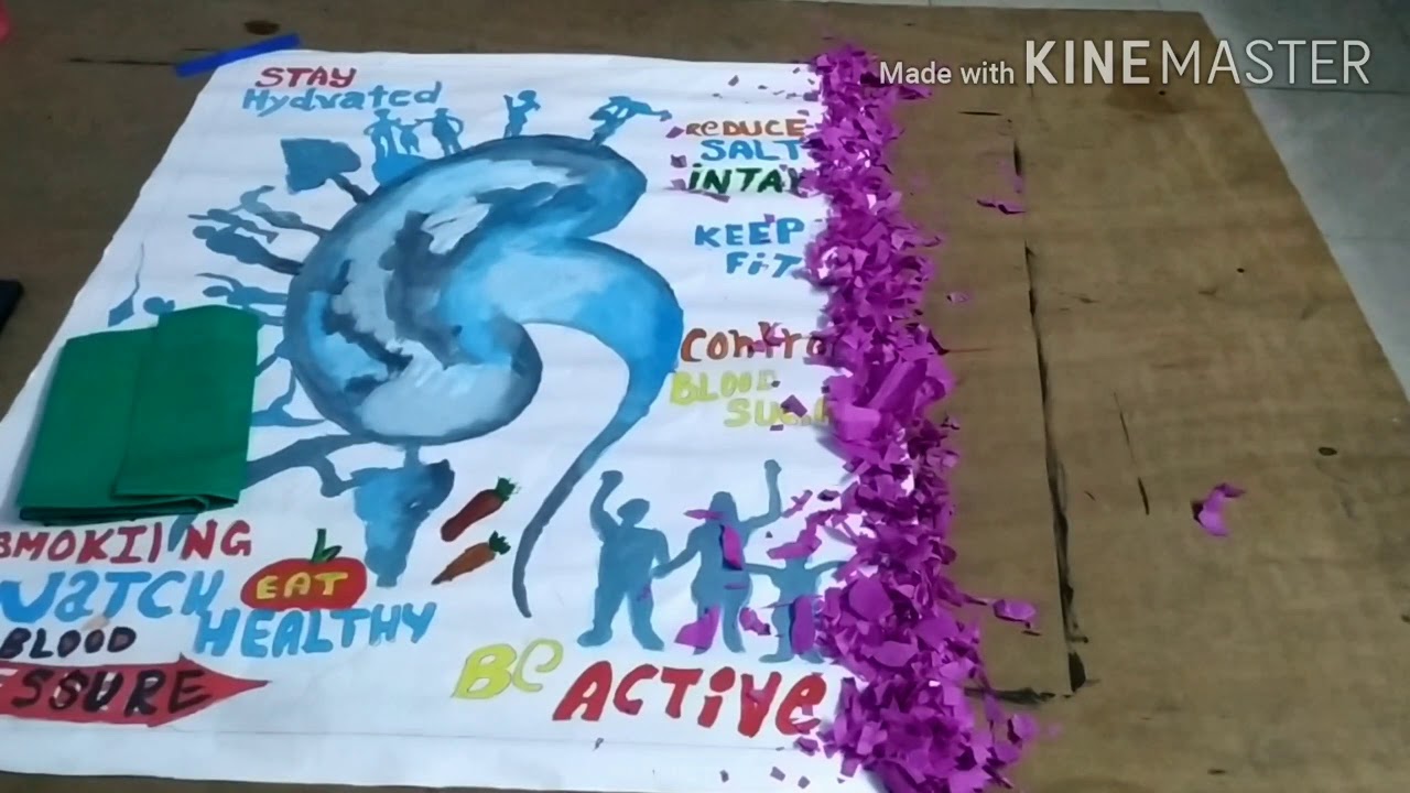 Poster making for kidney day program in college. - YouTube